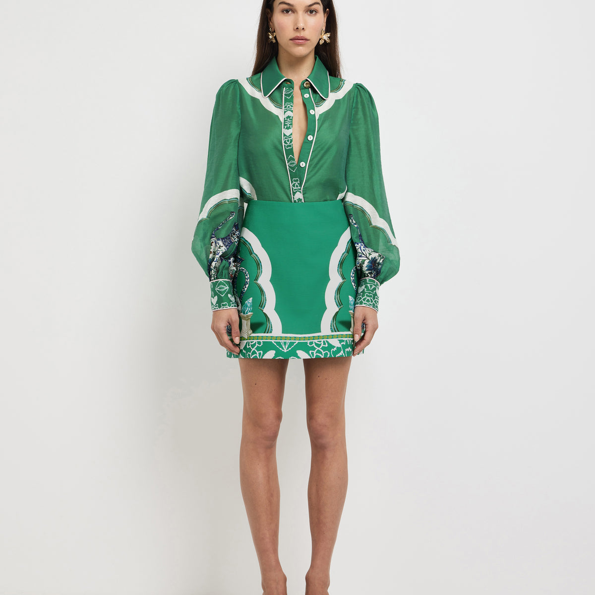 Helena Mini Skirt Print | A-line Mini Skirt | SHEIKE