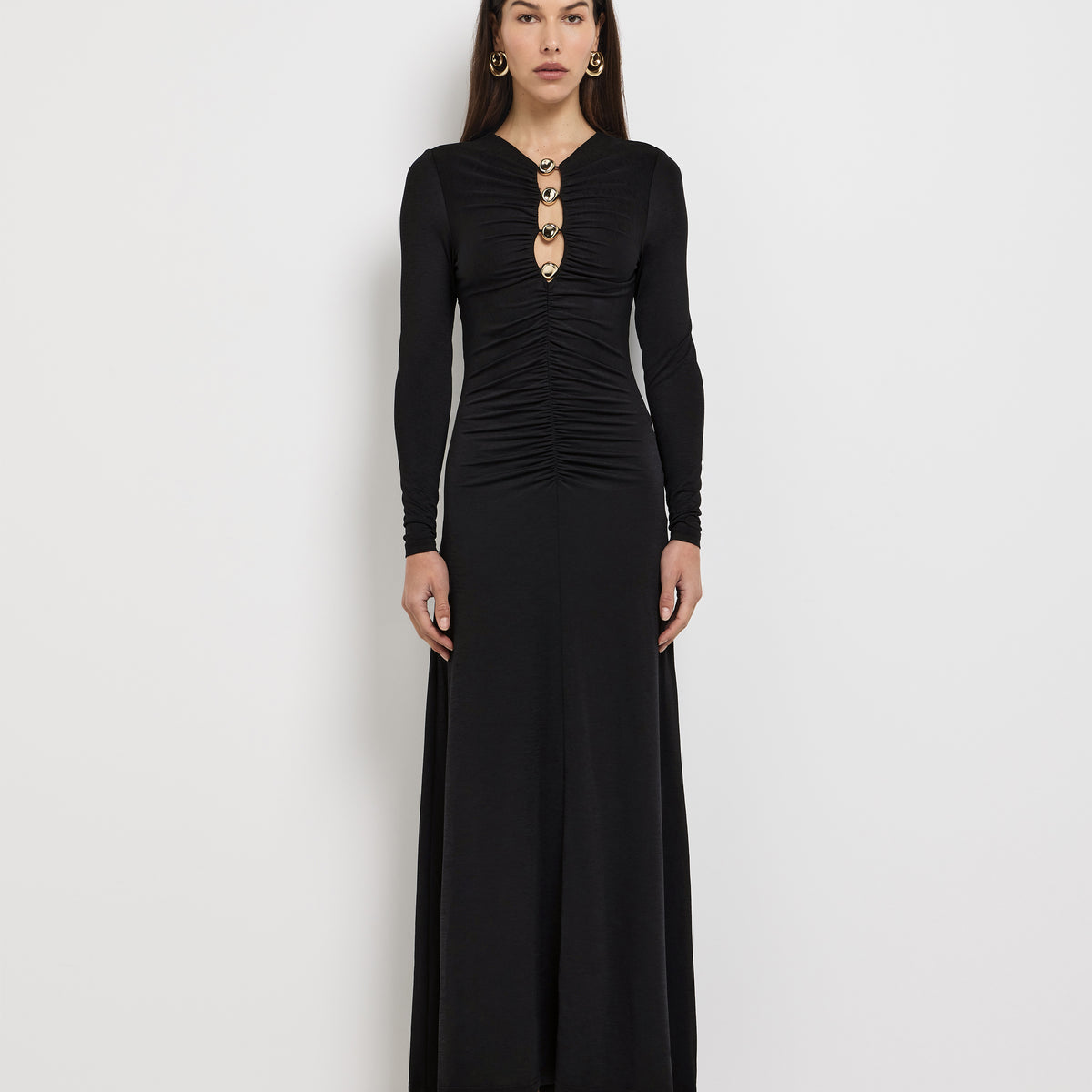 Harley Dress Black Gold Detailed Maxi Dress Sheike