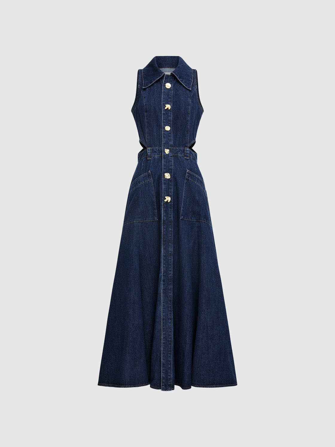 Maeve Denim Dress Indigo | Denim Maxi Dress | SHEIKE