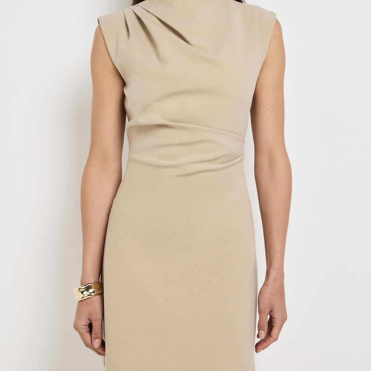 Elle Mini Dress Sand | A-line Mini | SHEIKE