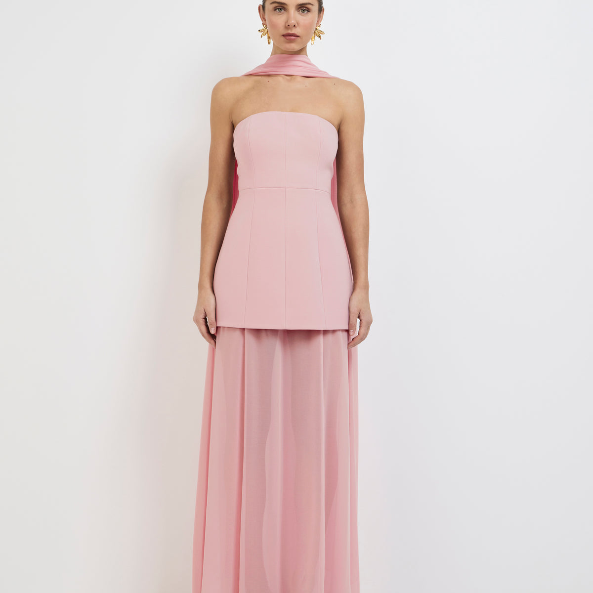 Marissa Dress Pink | Strapless Evening Gown | SHEIKE
