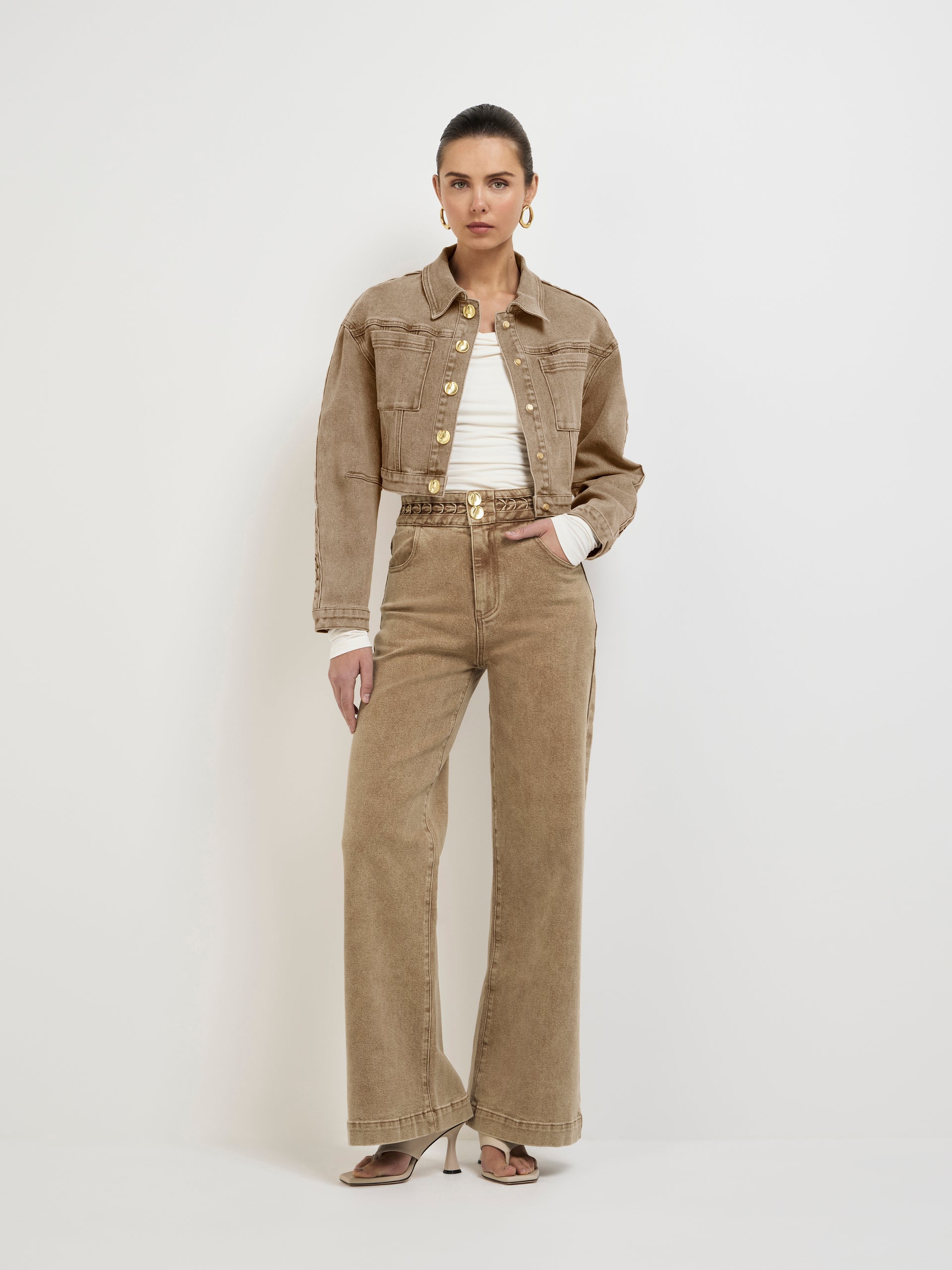 Lucie Jean Sand | Stretch Denim Pants | SHEIKE
