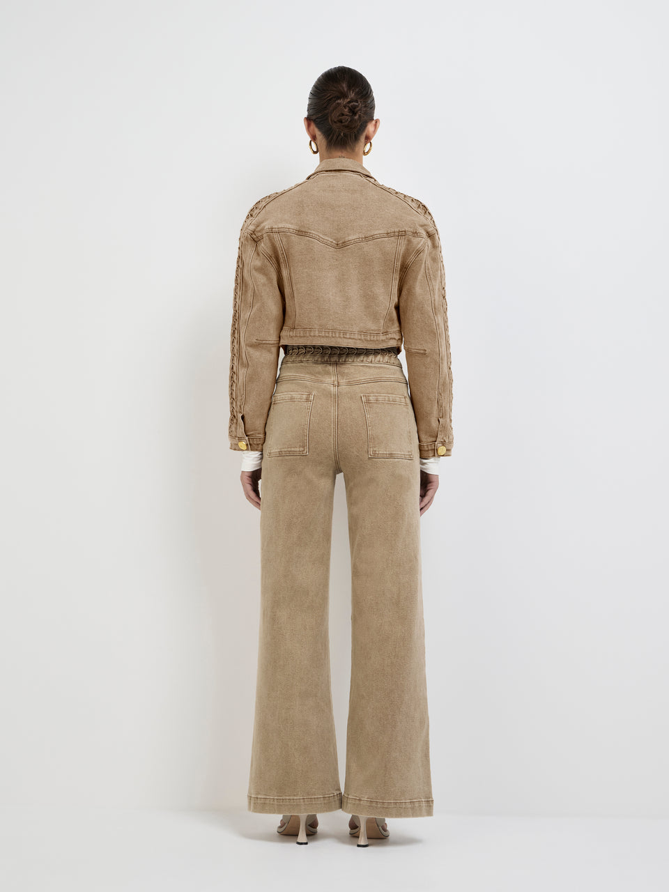 Lucie Denim Jacket Sand | Cropped Jacket | SHEIKE