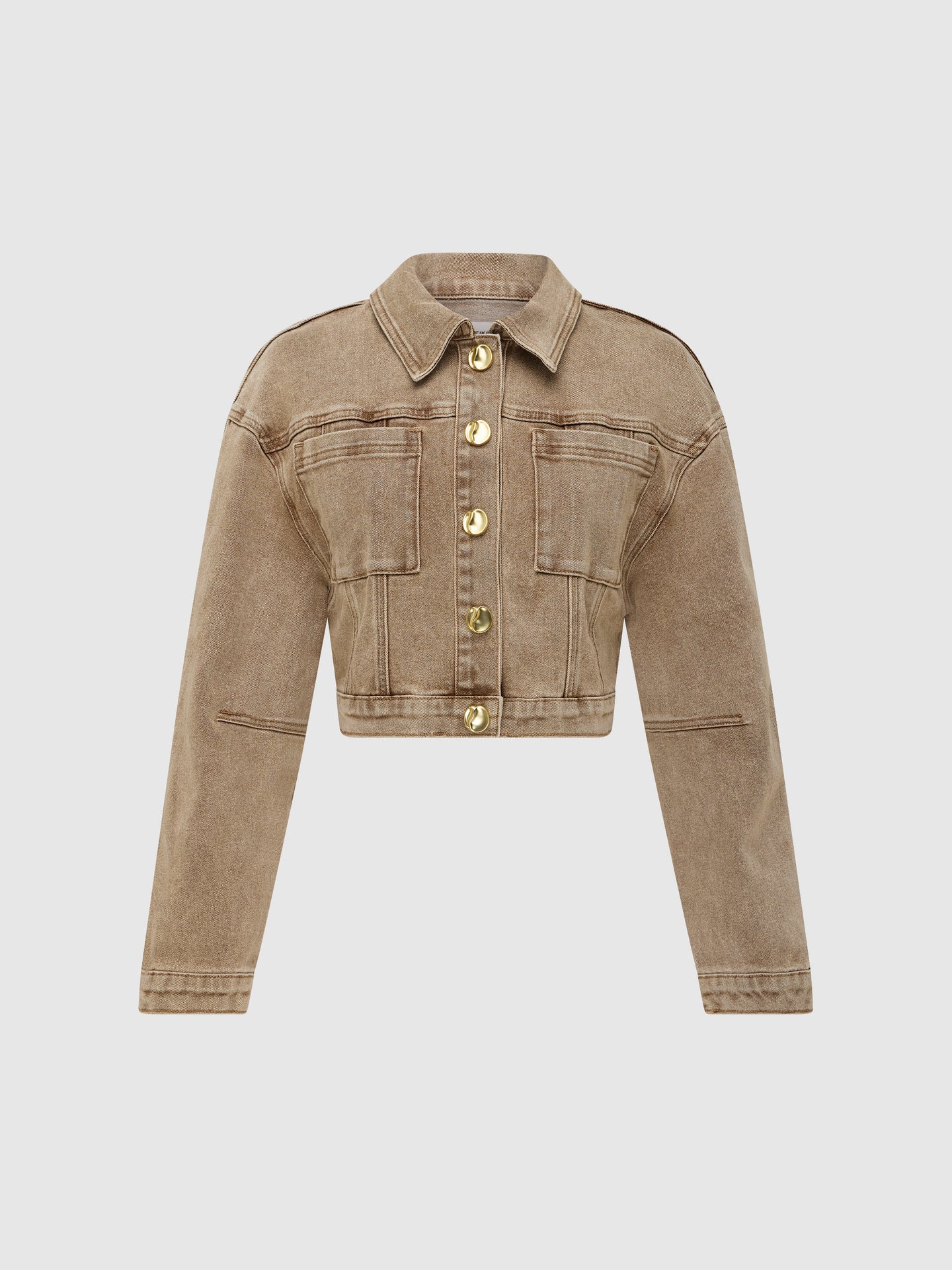 Lucie Denim Jacket Sand | Cropped Jacket | SHEIKE