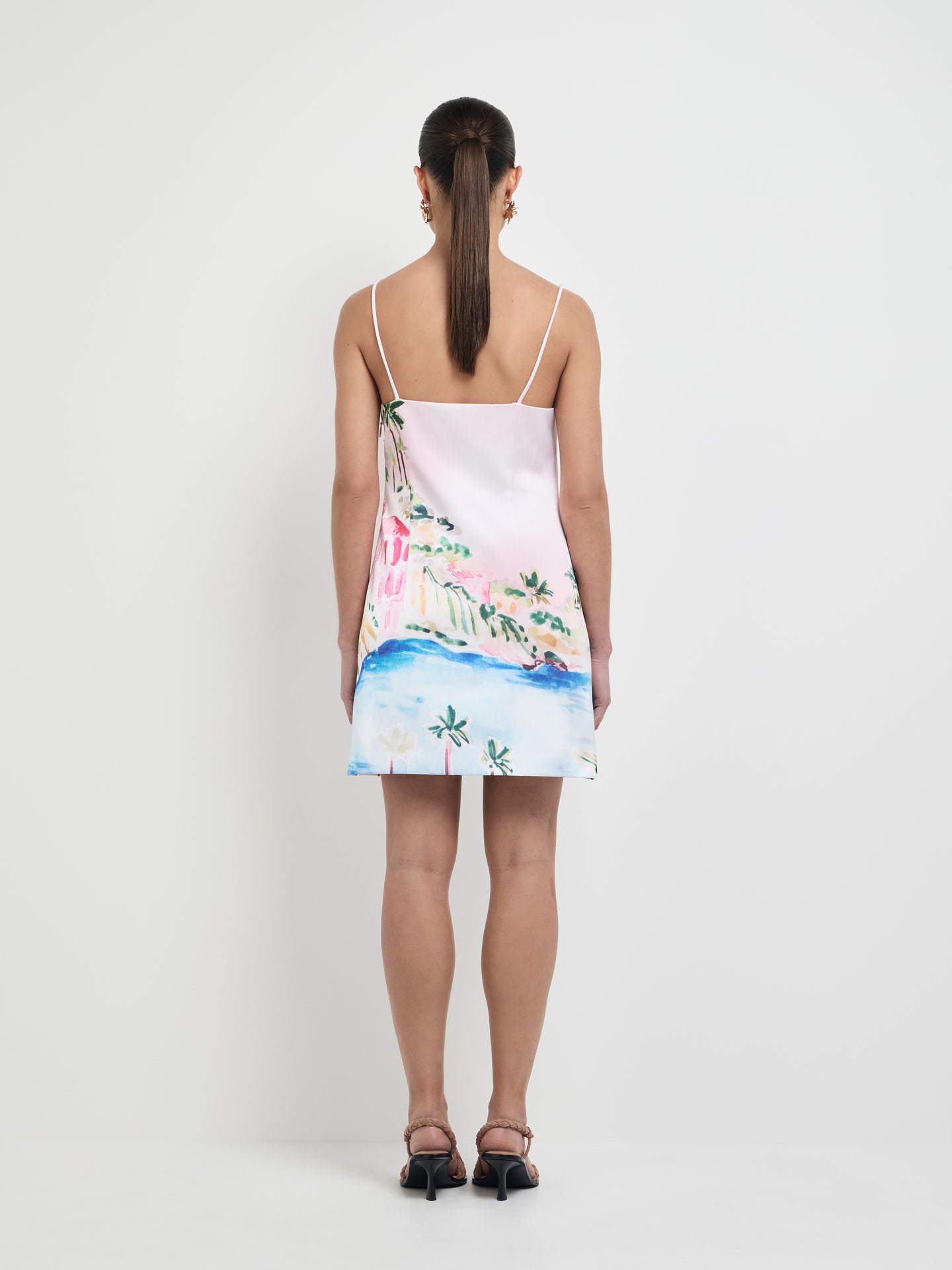Riviera Dreams Mini Dress Print | Beaded Shift Dress | SHEIKE