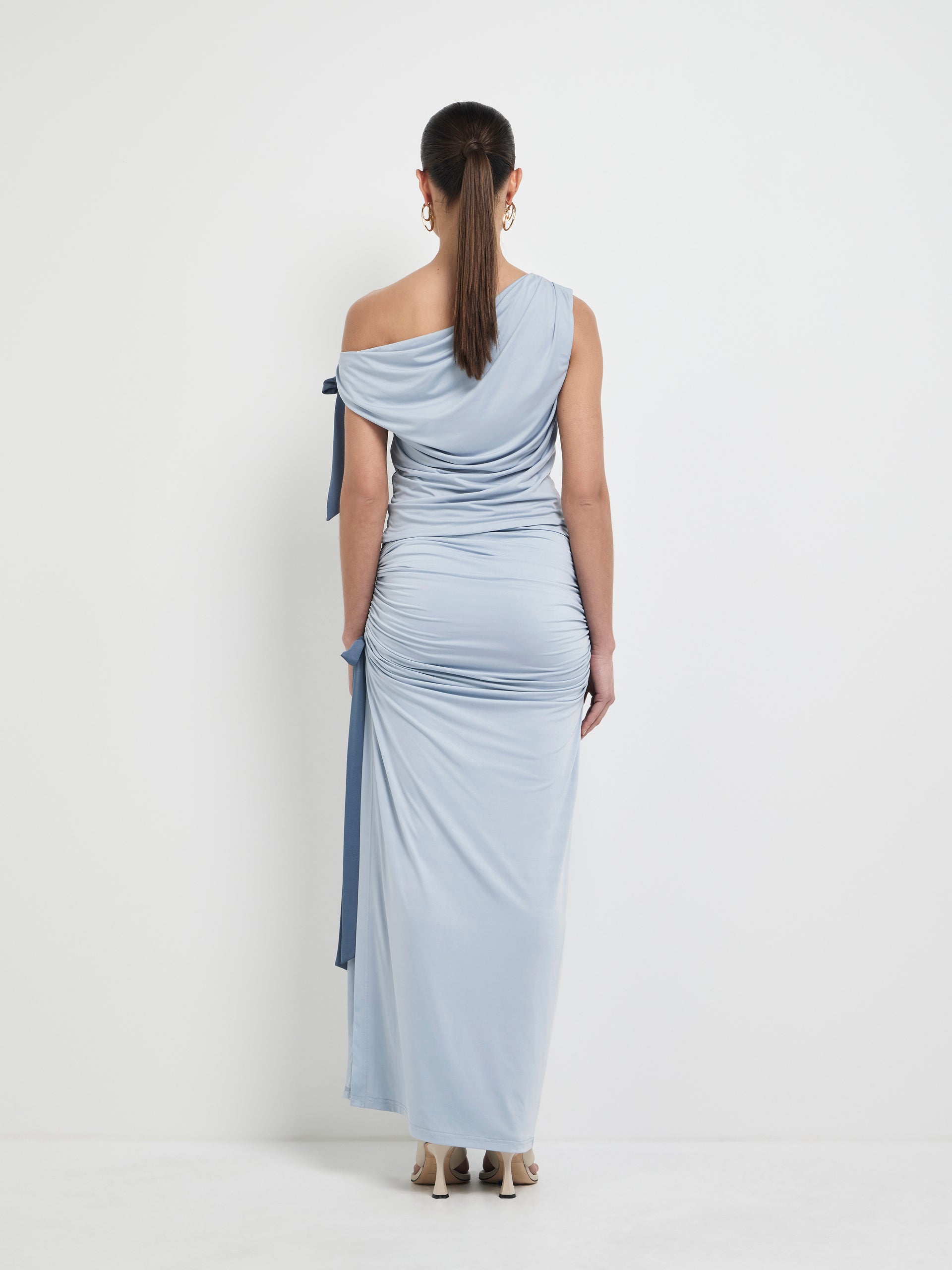 Leon Top Ice Blue | Asymmetrical Bow Top | SHEIKE