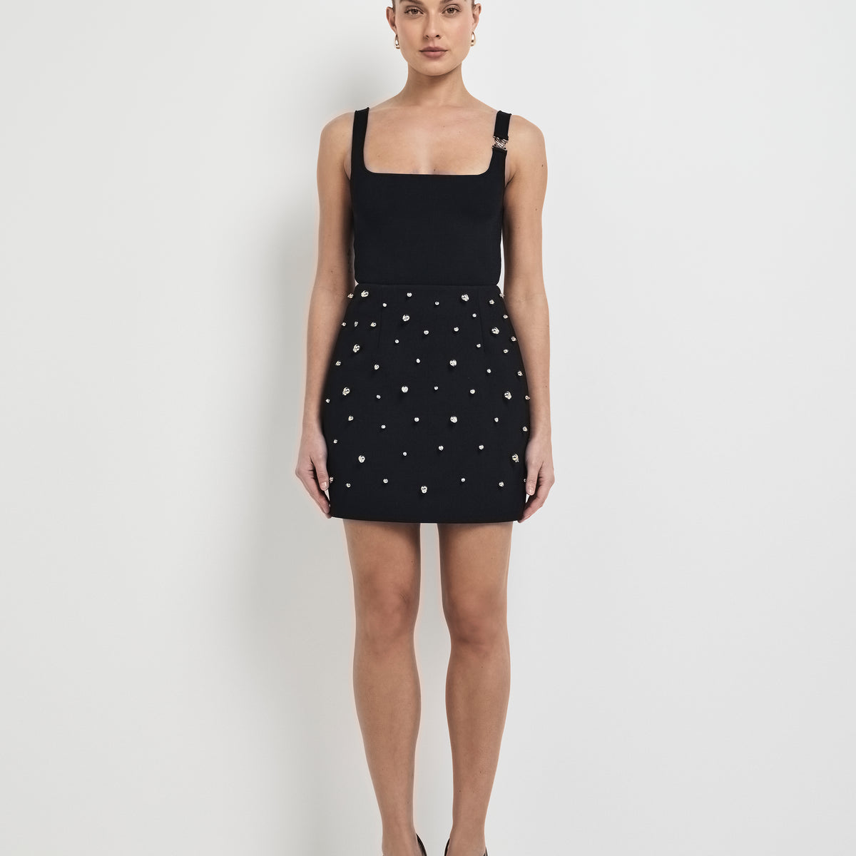 Firework Mini Skirt Black | Beaded Mini Skirt | SHEIKE