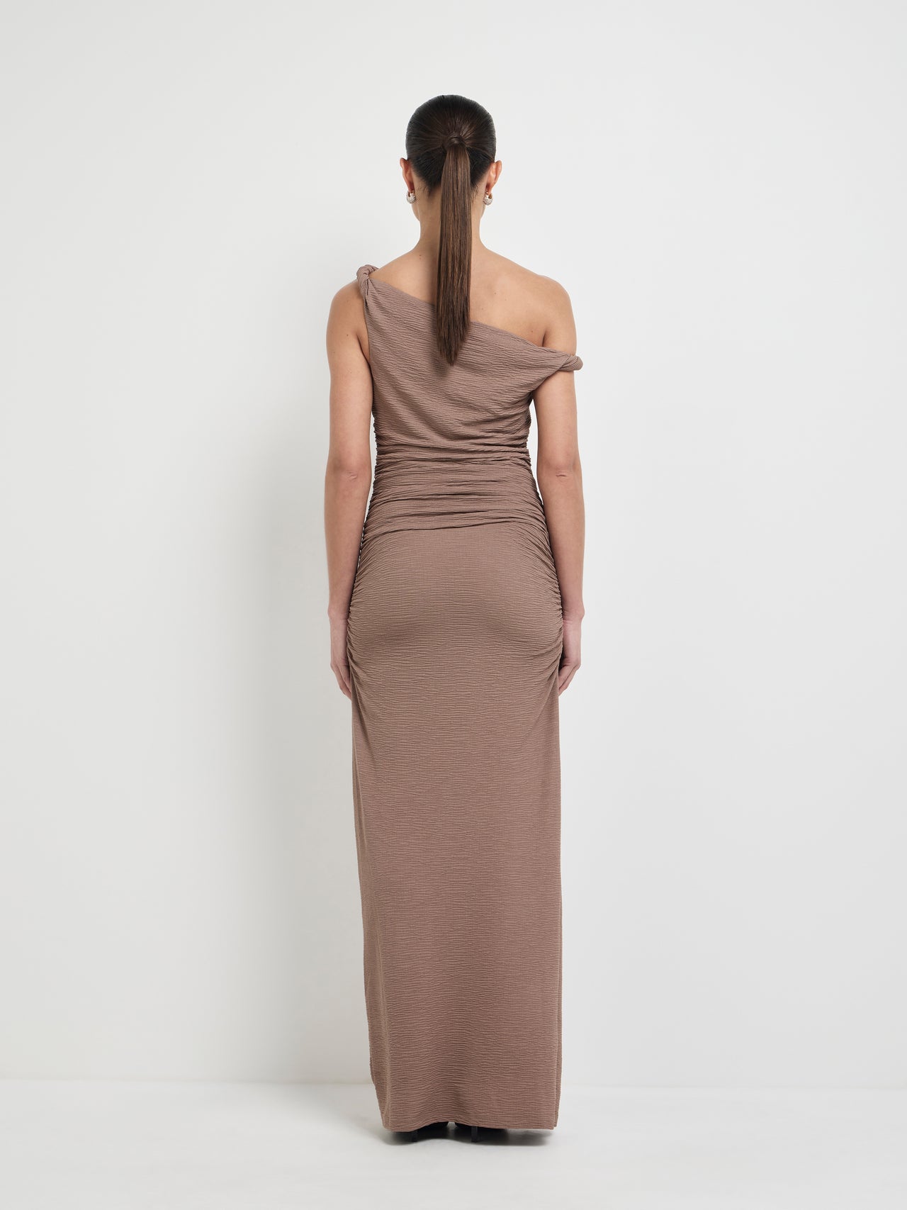 Athena Dress Brown | Stretch Maxi Dress | SHEIKE