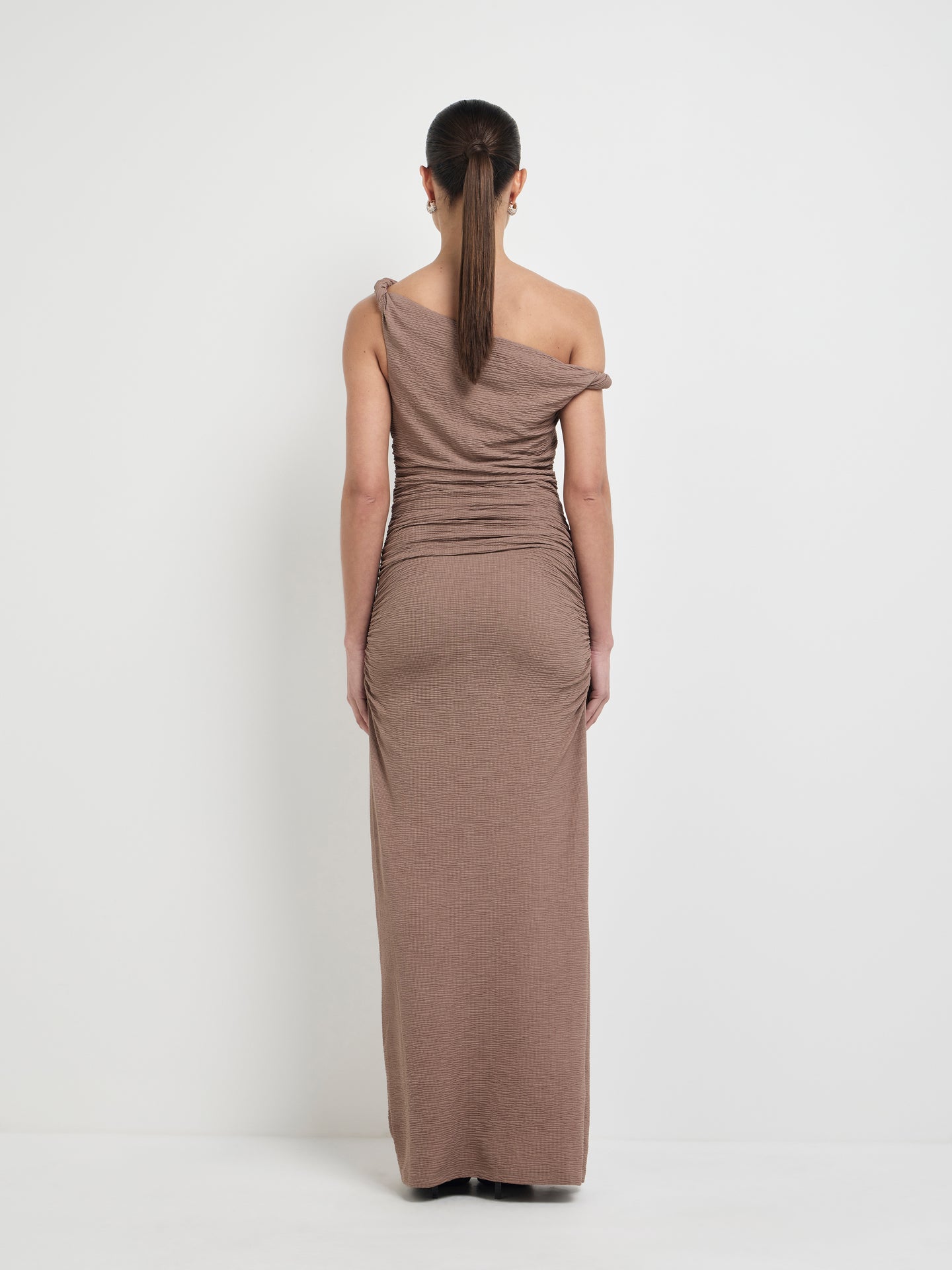 Athena Dress Brown | Stretch Maxi Dress | SHEIKE