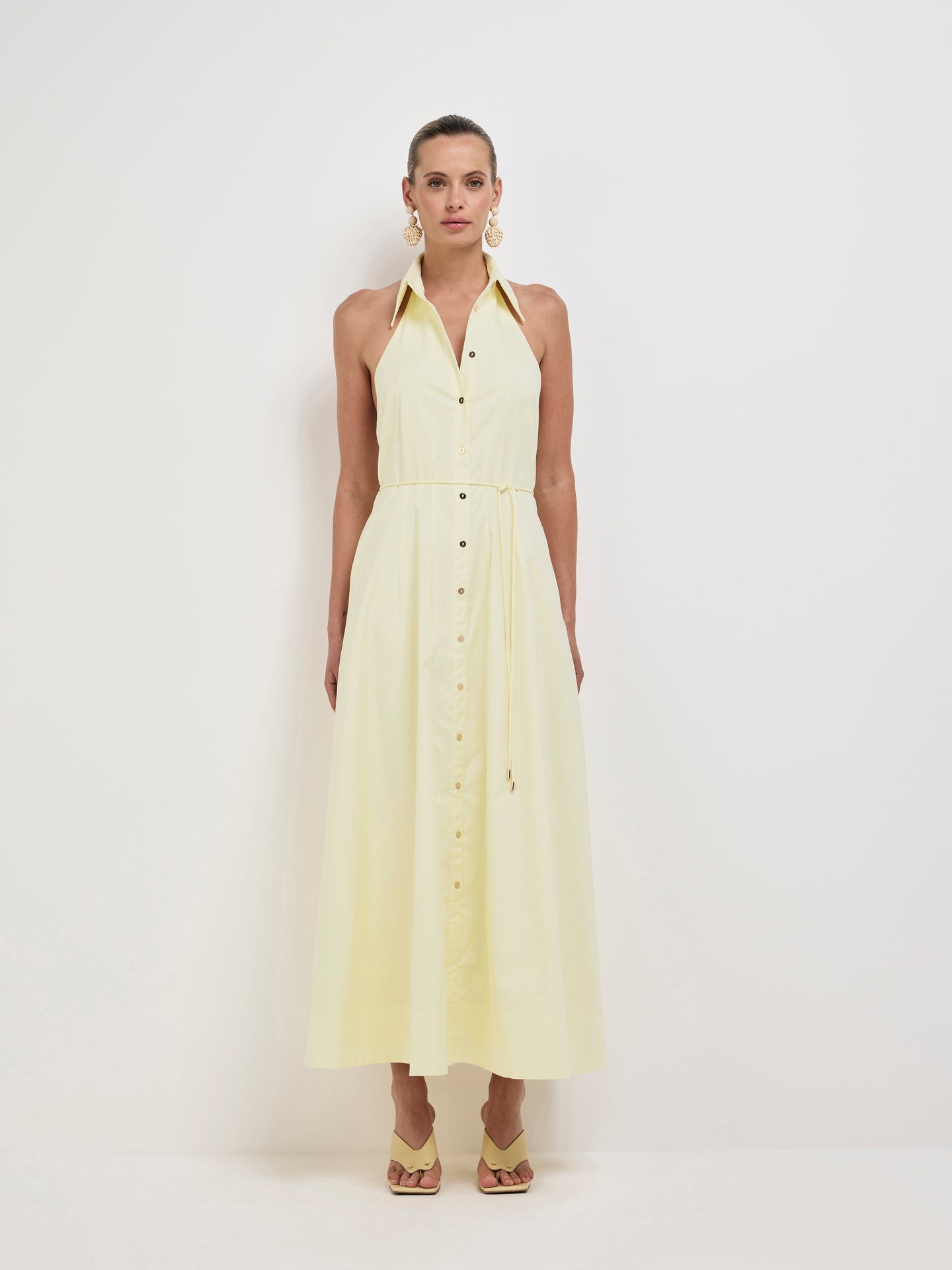 Provence Maxi Dress Limoncello | Halter A-line Dress | SHEIKE