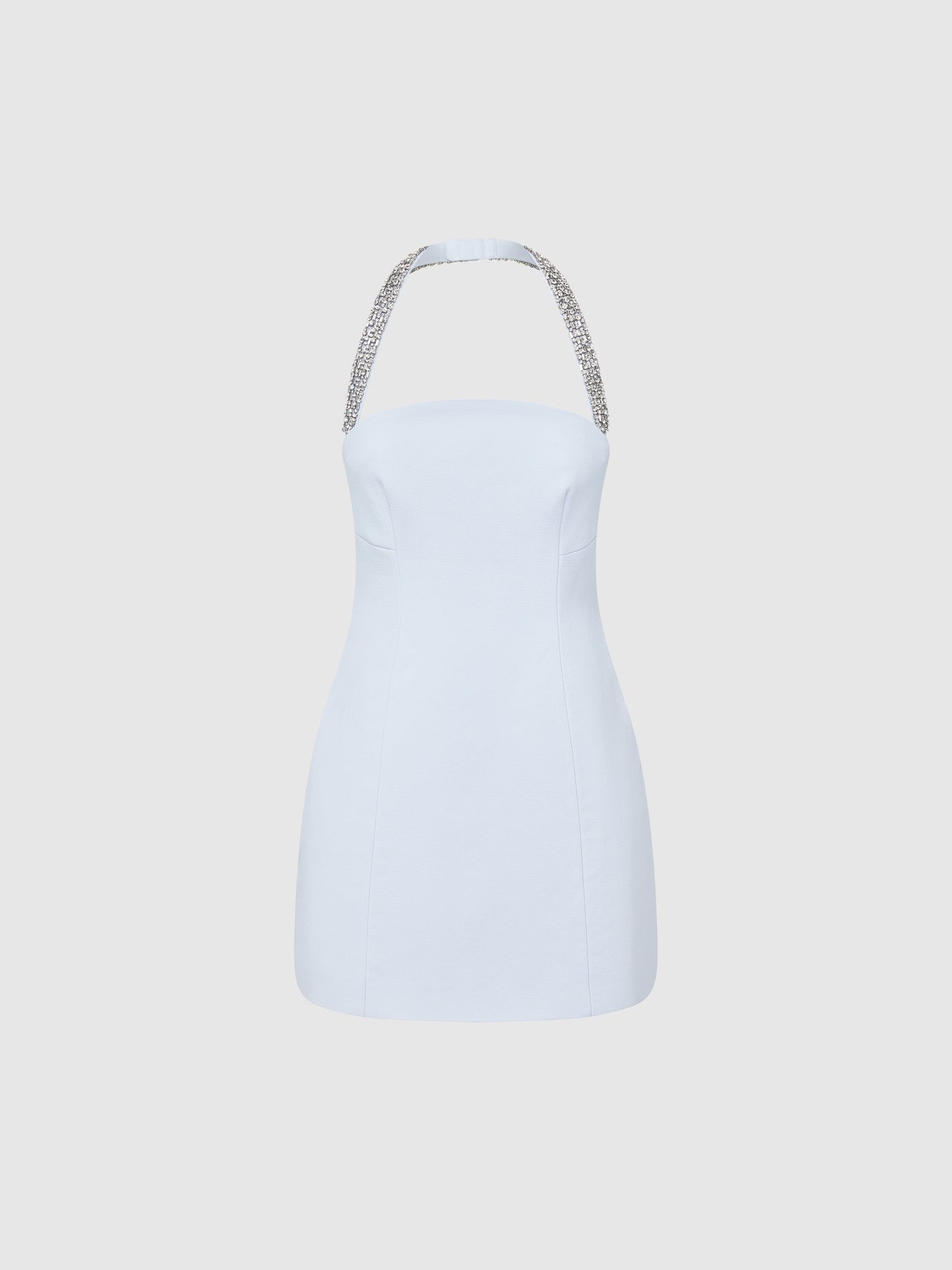 Paris Mini Dress Ice Blue | Diamante Strap Dress | SHEIKE