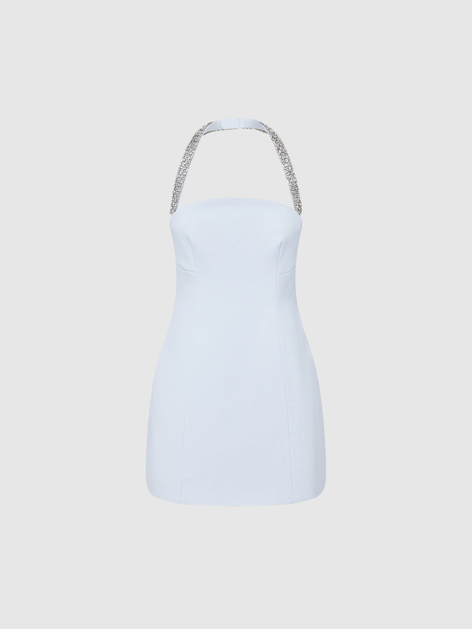 Paris Mini Dress Ice Blue | Diamante Strap Dress | SHEIKE