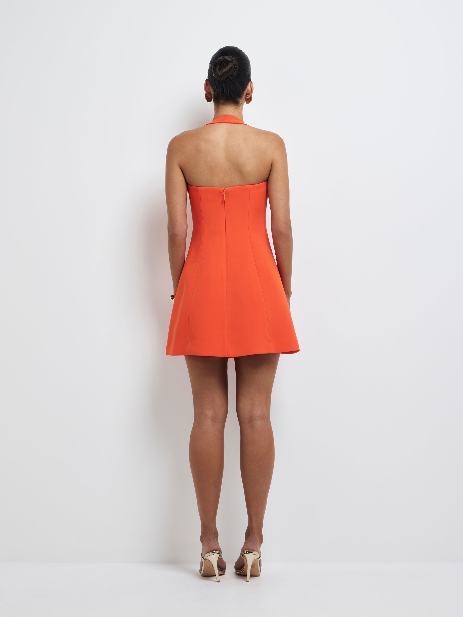 Elle Mini Dress Orange | Strapless Dress | SHEIKE