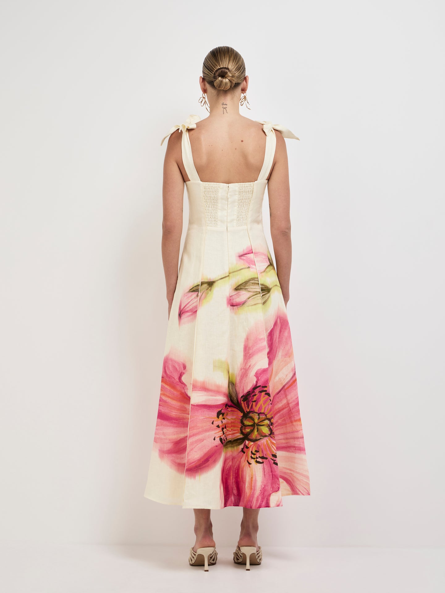 Poppy Midi Dress Floral | Linen Midi | SHEIKE