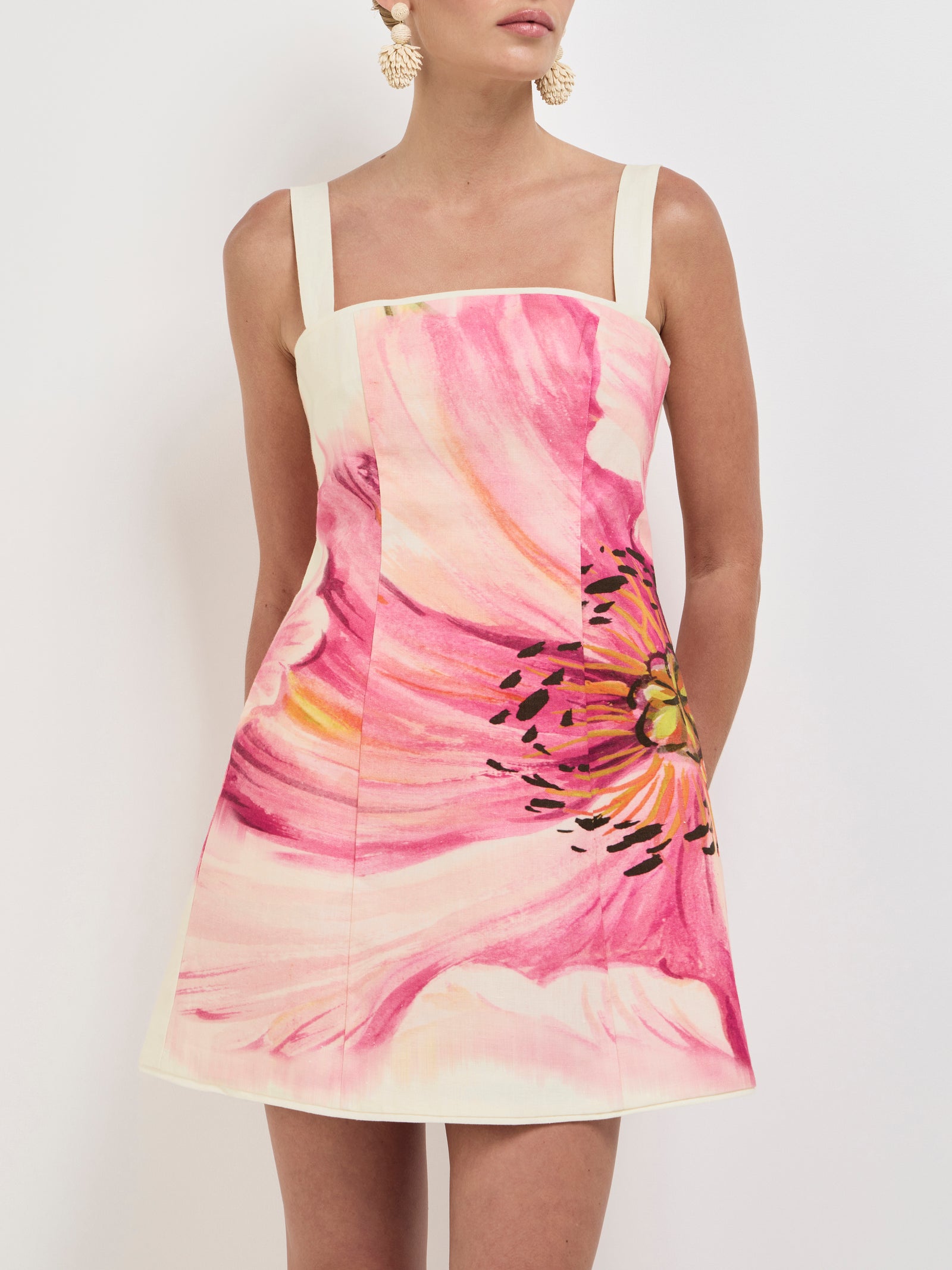 Poppy Mini Dress Floral | Linen Mini | SHEIKE