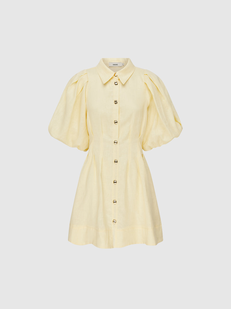 Elisa Mini Dress Limoncello | Mini Linen Dress | SHEIKE