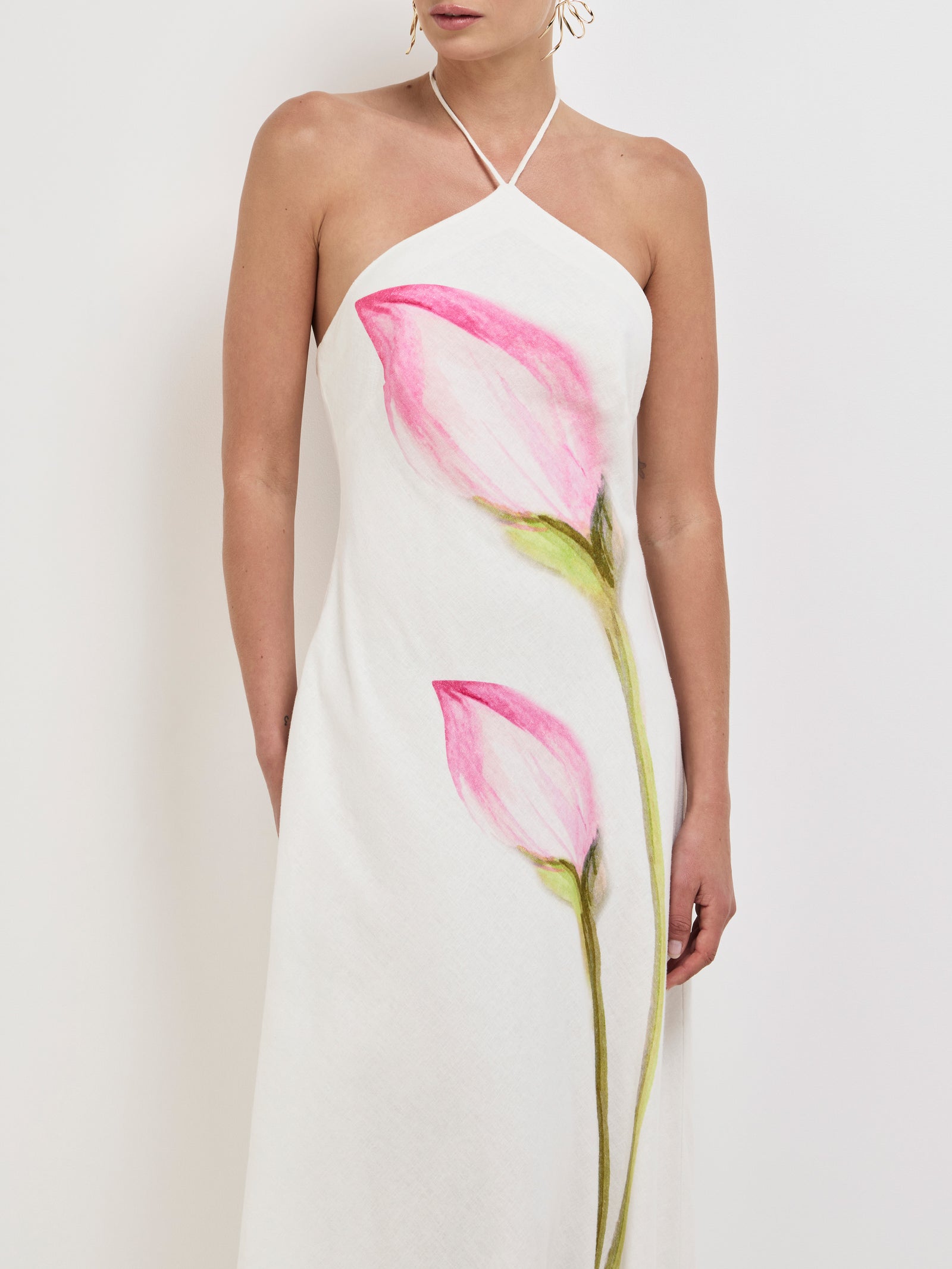 Pia Maxi Dress Floral | Bias Linen Dress | SHEIKE