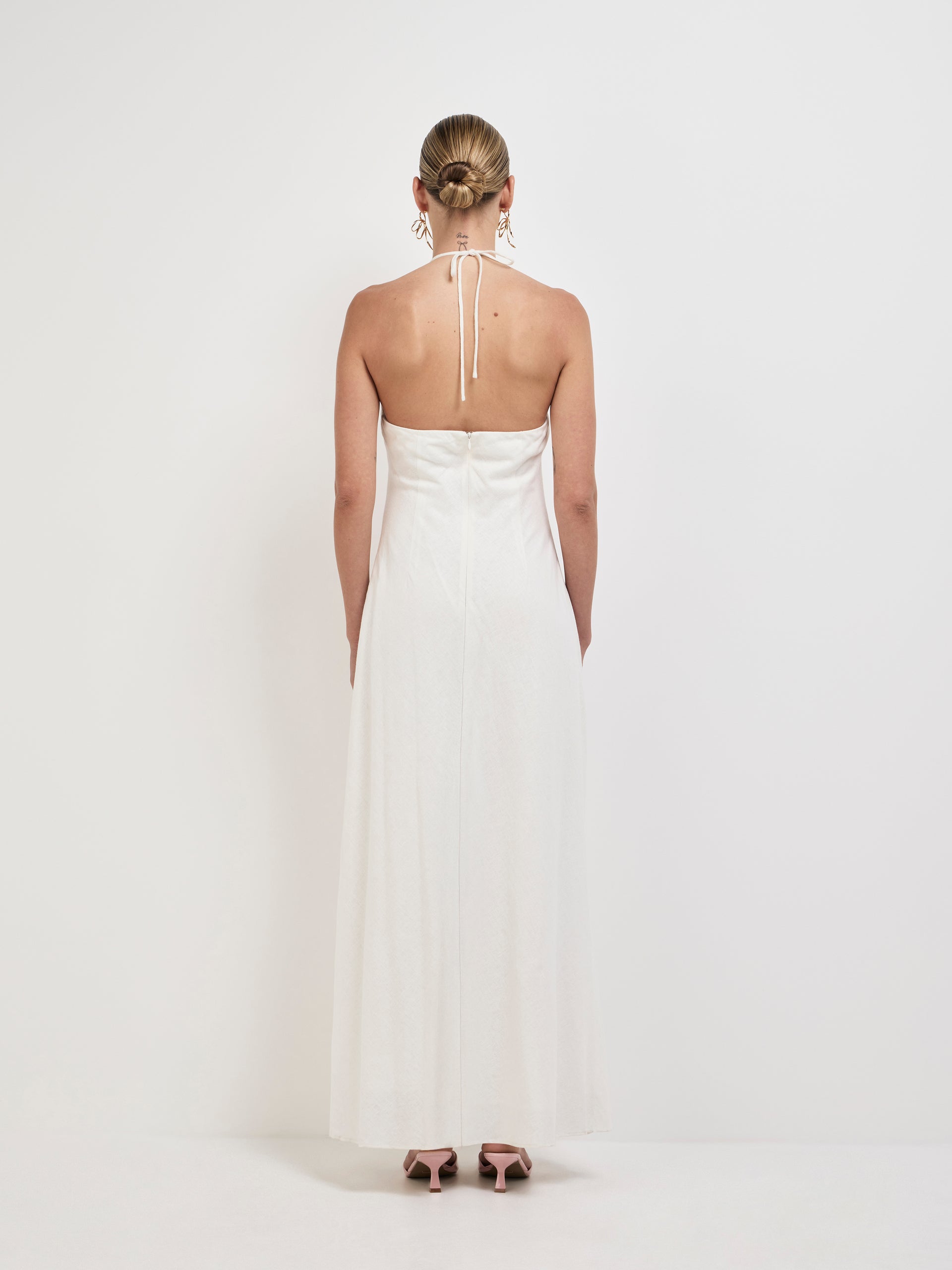Pia Maxi Dress Floral | Bias Linen Dress | SHEIKE