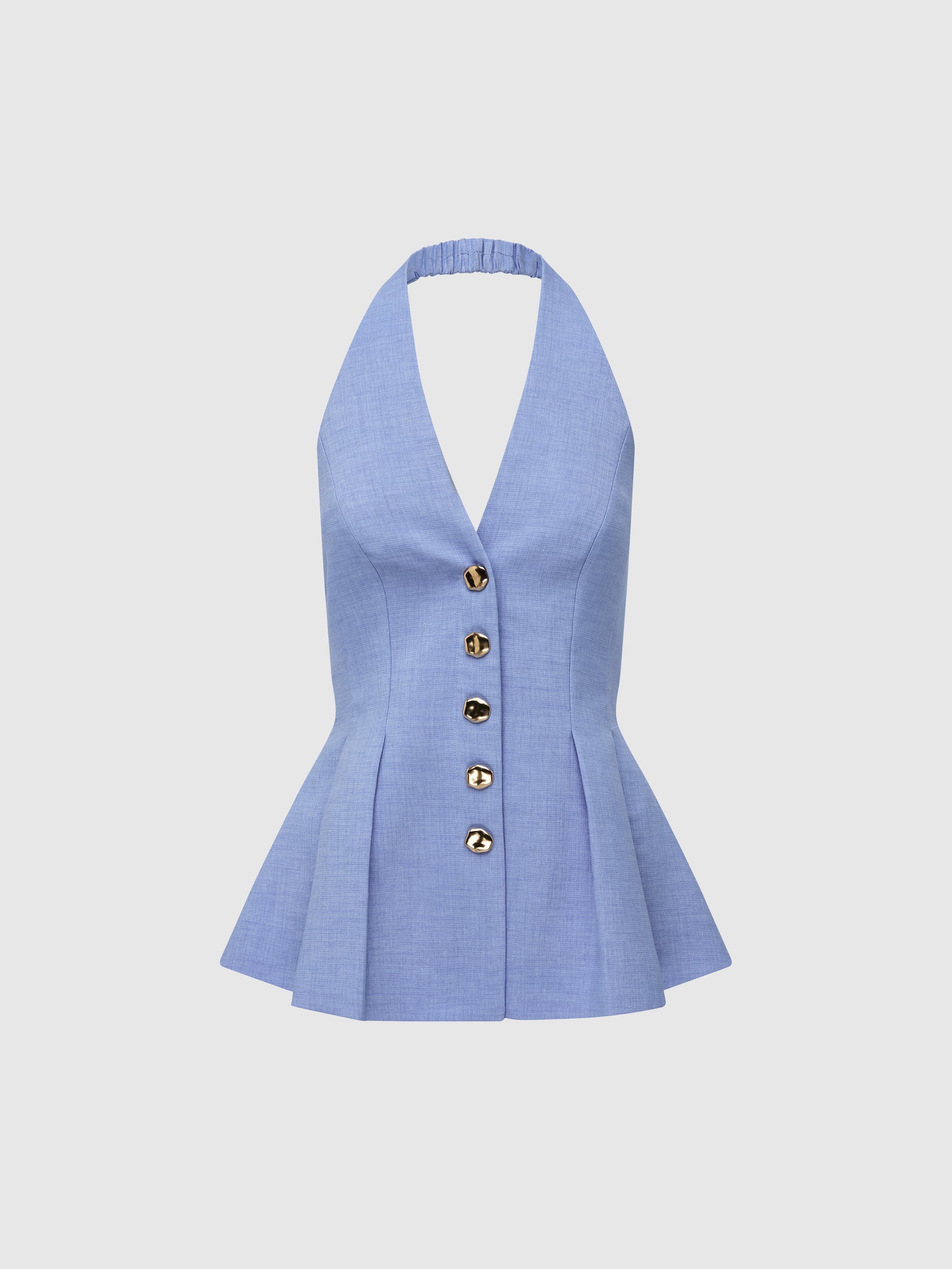 Studio Vest Blue | Halter Top | SHEIKE
