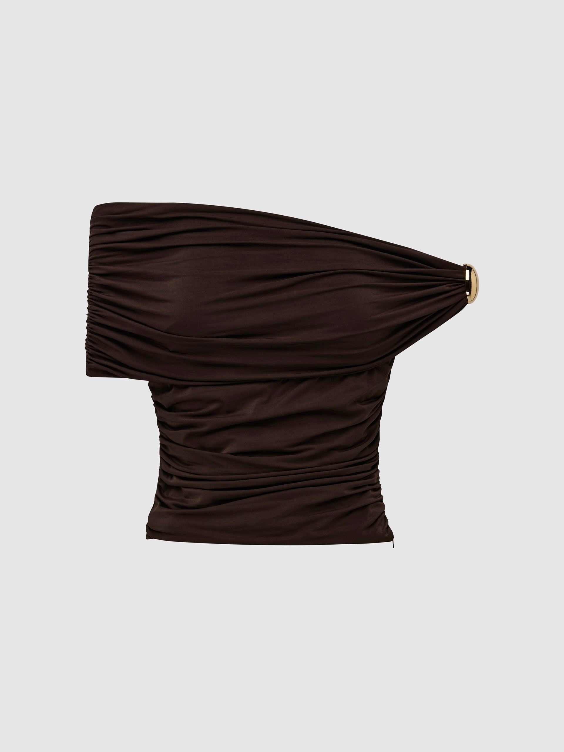 Marta Top Brown | Off-Shoulder Top | SHEIKE