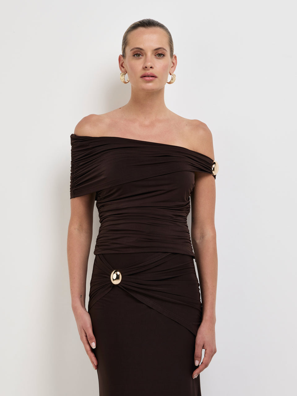 Marta Skirt Brown | Midi Skirt | SHEIKE