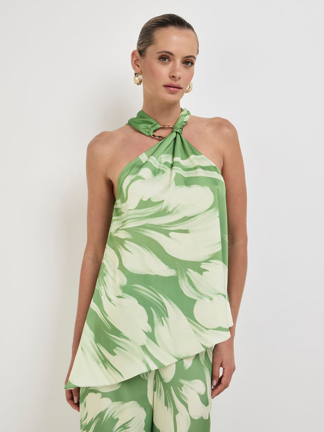 Mia Top Floral | Printed Racer Neck Top | SHEIKE