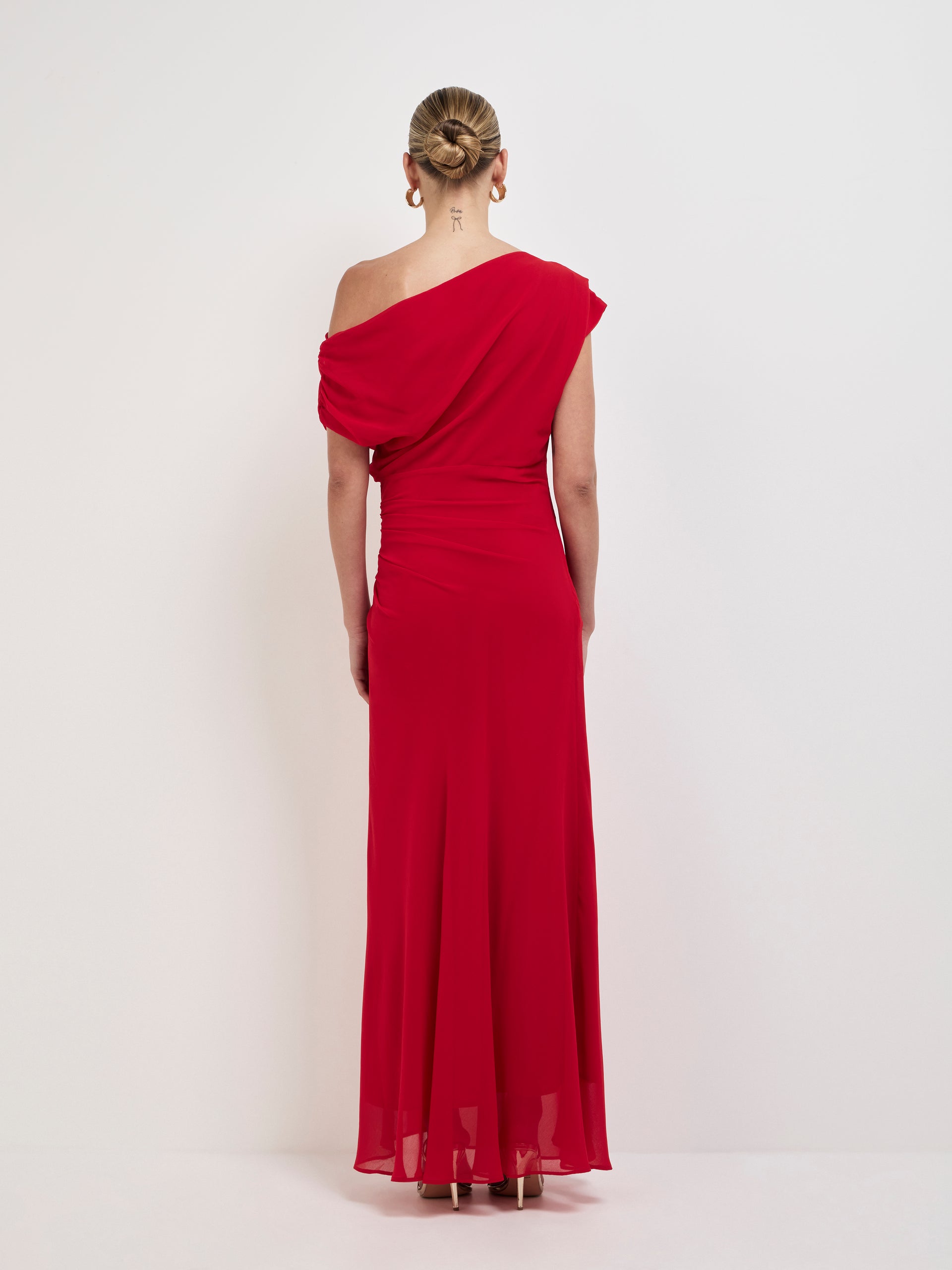 Ariel Maxi Dress Red | Off Shoulder Dress | SHEIKE