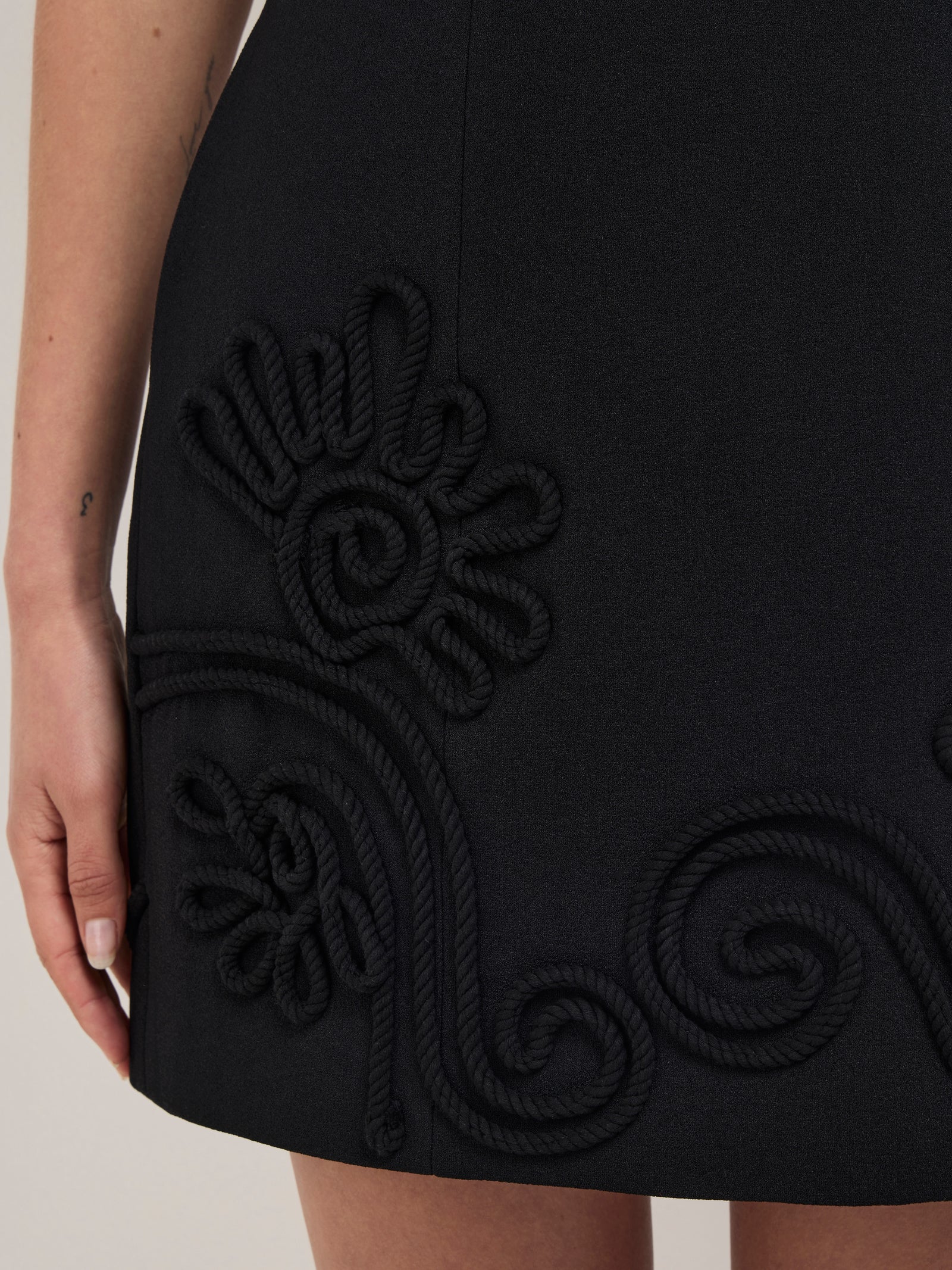 Estelle Mini Dress Black | Applique Mini | SHEIKE