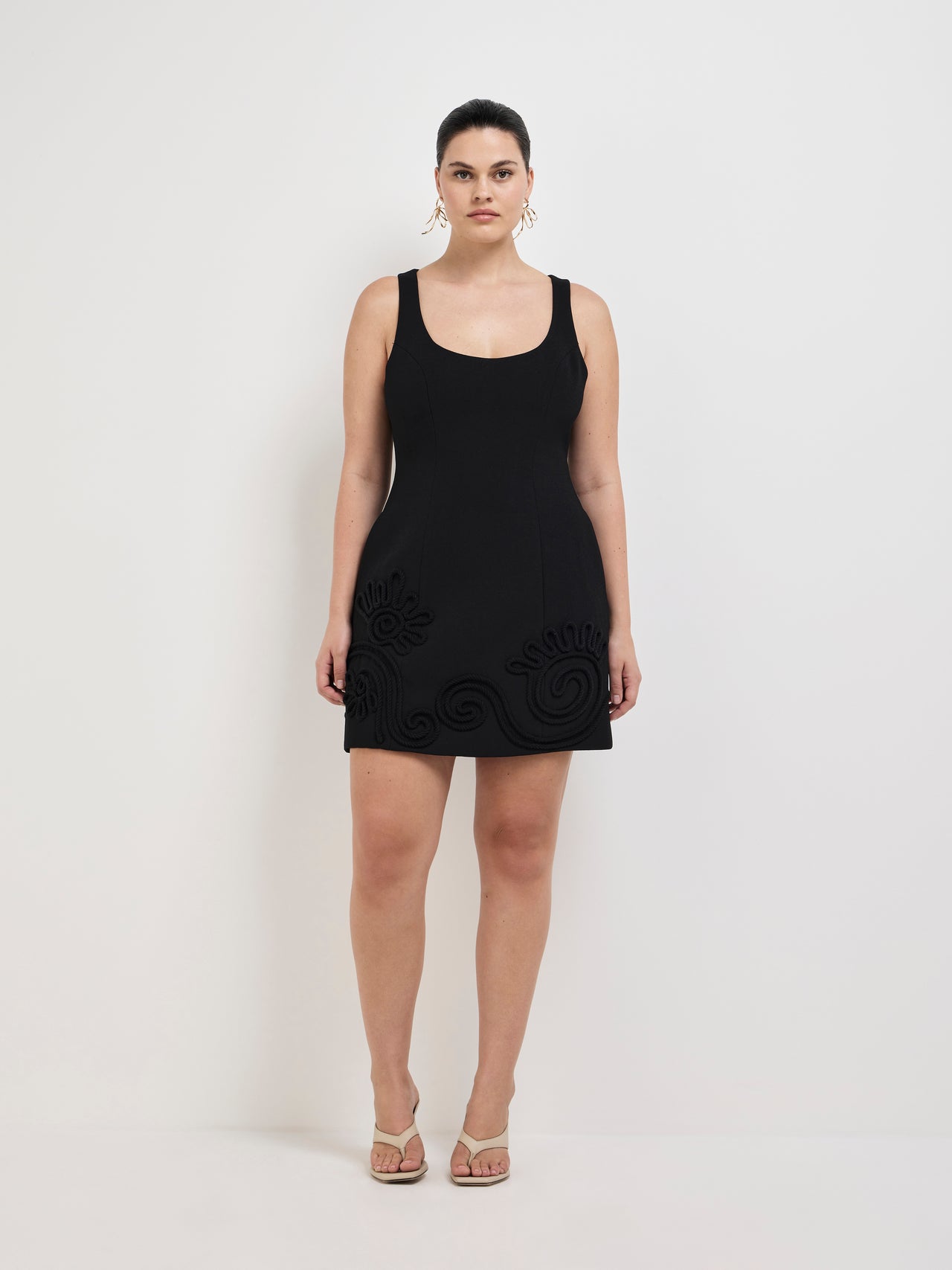 Estelle Mini Dress Black | Applique Mini | SHEIKE