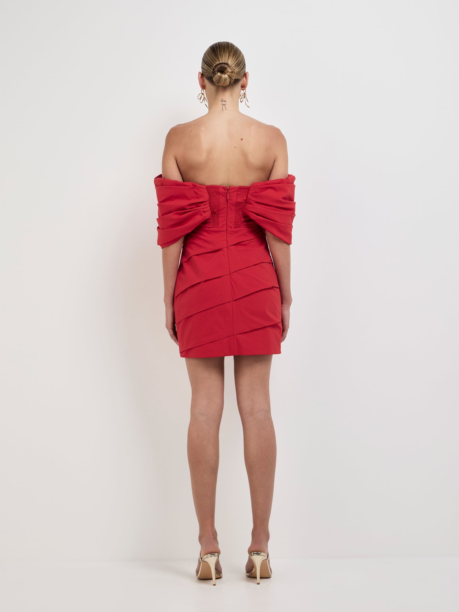 Camilla Mini Dress Red | Off Shoulder Dress | SHEIKE