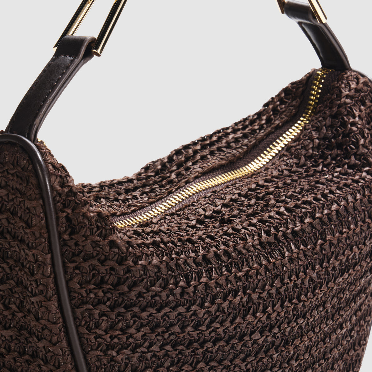 Louisa Bag Chocolate | Raffia Shoulder Bag | SHEIKE