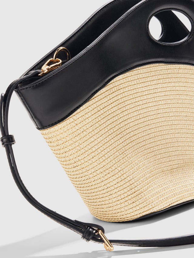 Hamilton Bag Ecru Black | Raffia Bag | SHEIKE