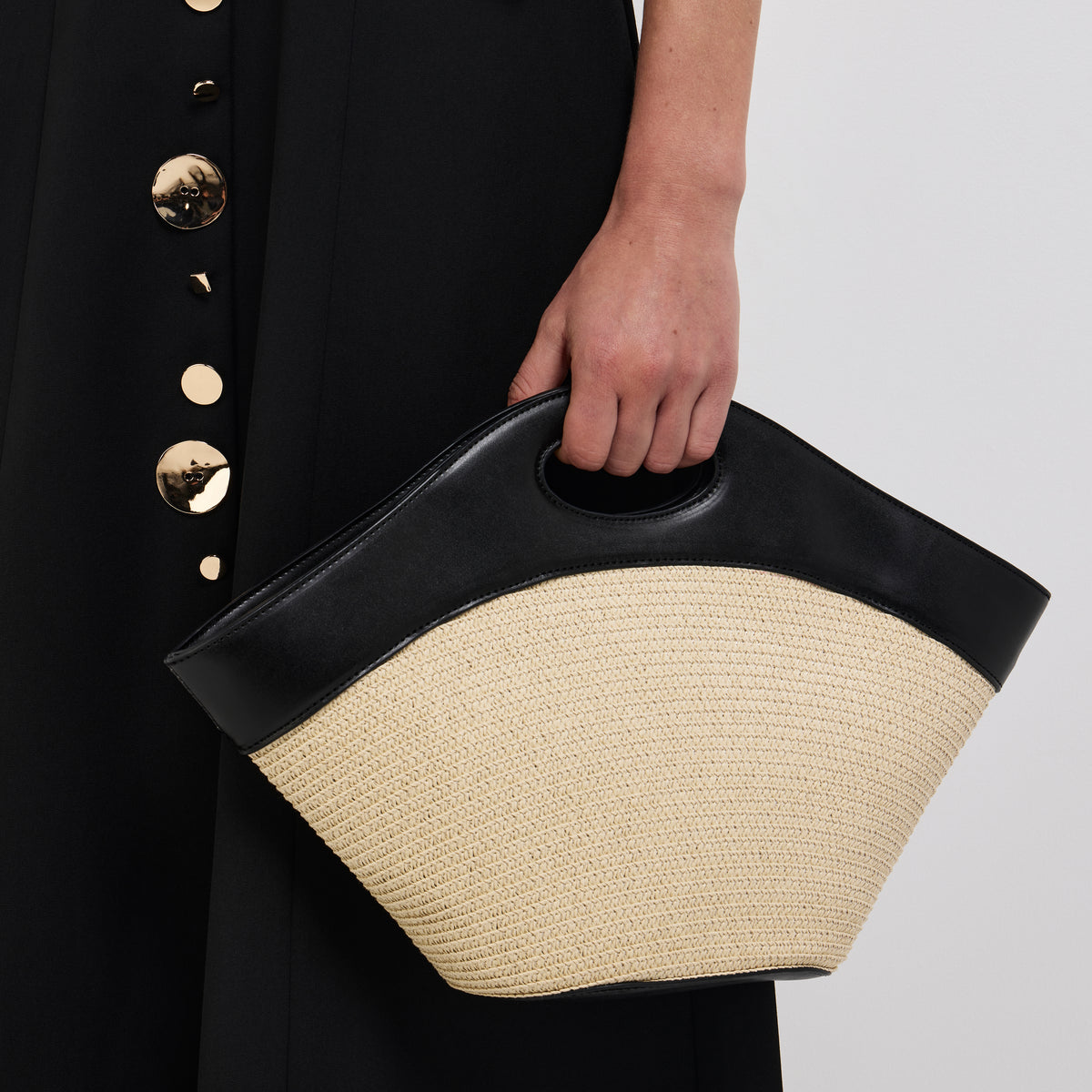 Hamilton Bag Ecru Black | Raffia Bag | SHEIKE