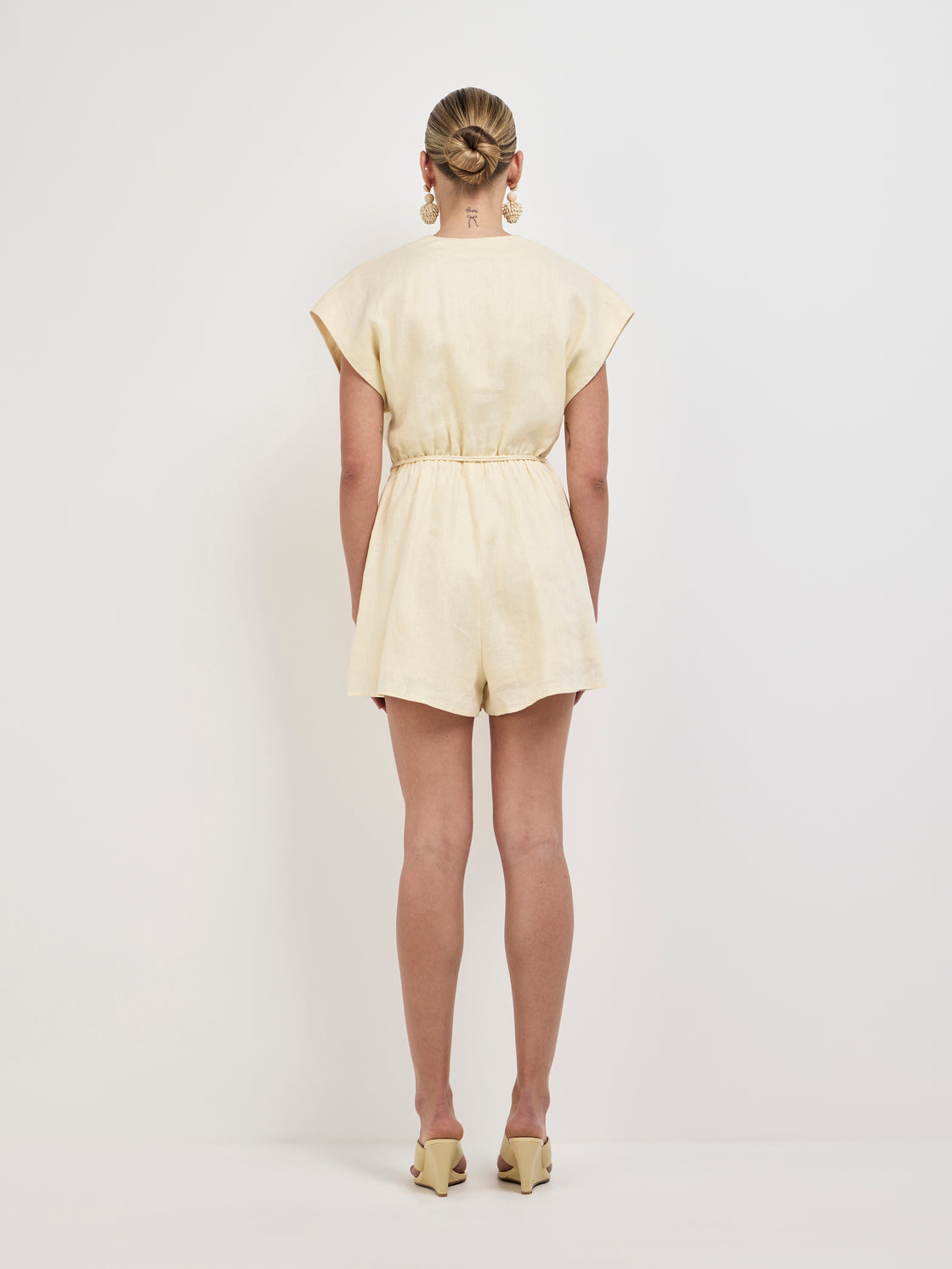 Nadina Playsuit Limoncello | Linen Playsuit | SHEIKE