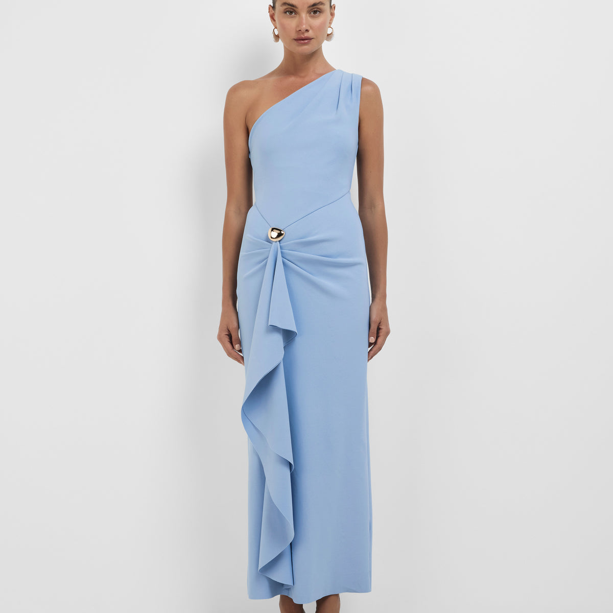 Dominique Maxi Dress Icy Blue | One Shoulder Dress | SHEIKE
