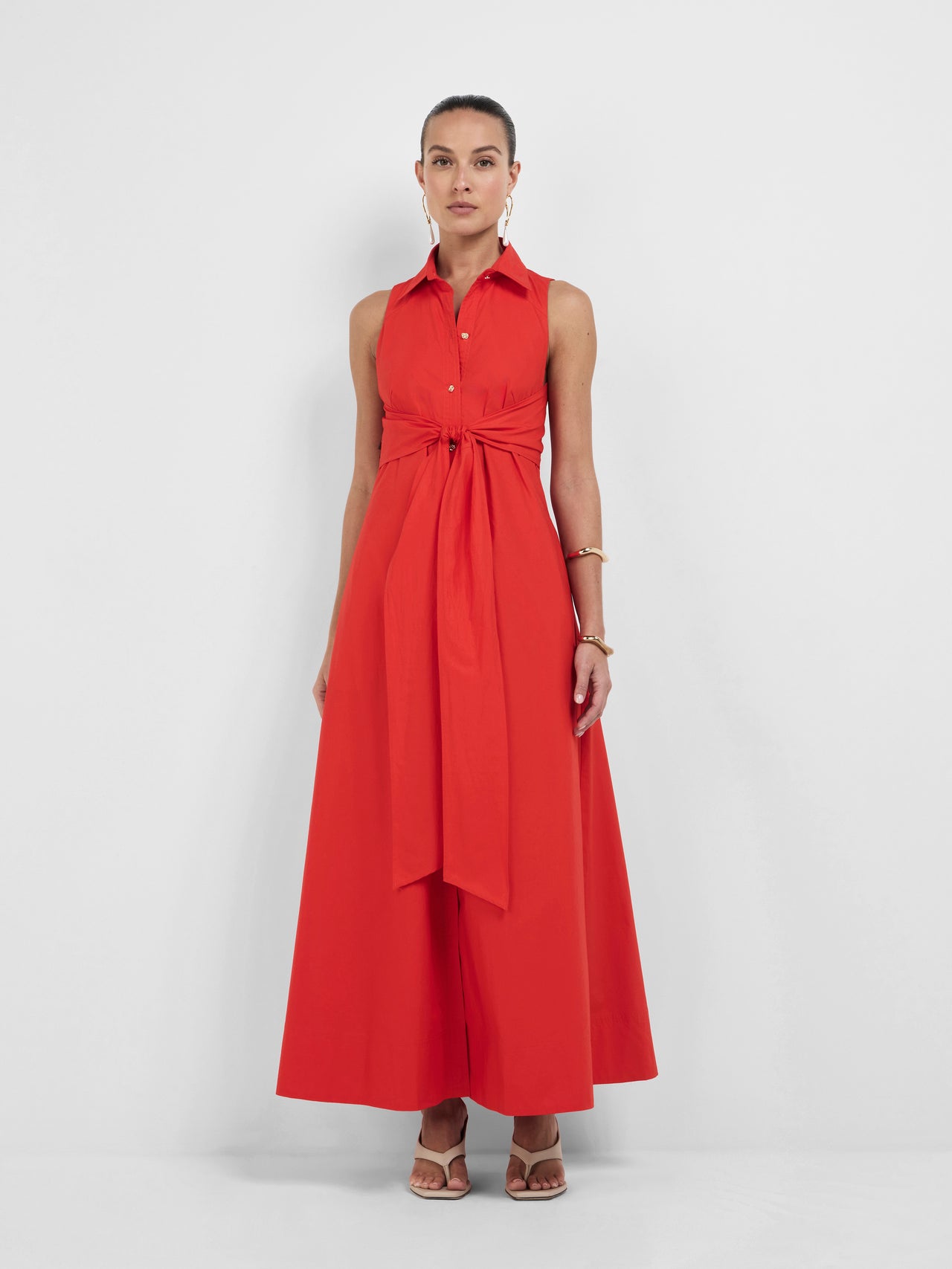 Cecilia Midi Dress Red | A-line Dress | SHEIKE