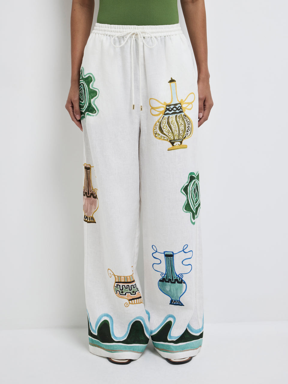 Rhodes Pant Print | 100% Linen Pant | SHEIKE