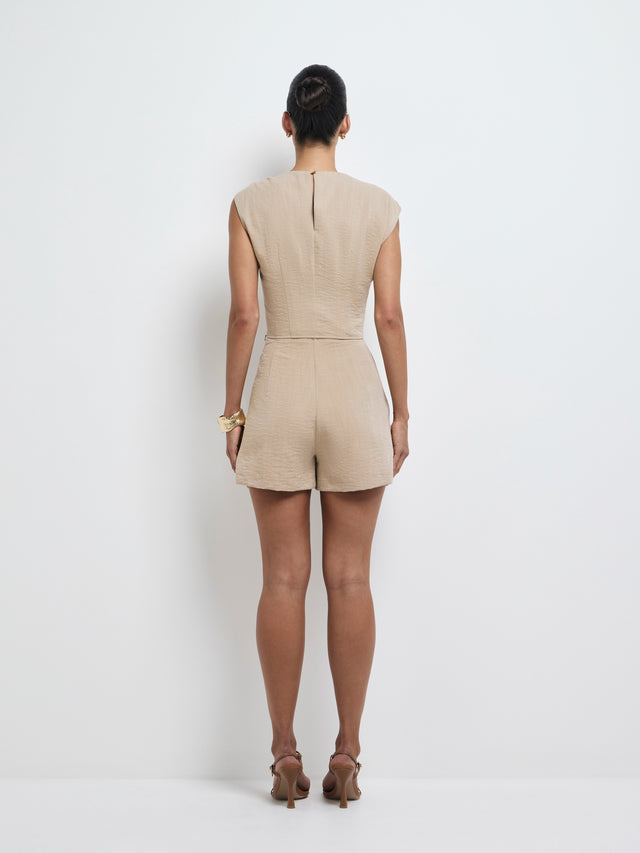 Loretta Top Sand | Asymmetrical Crop | SHEIKE