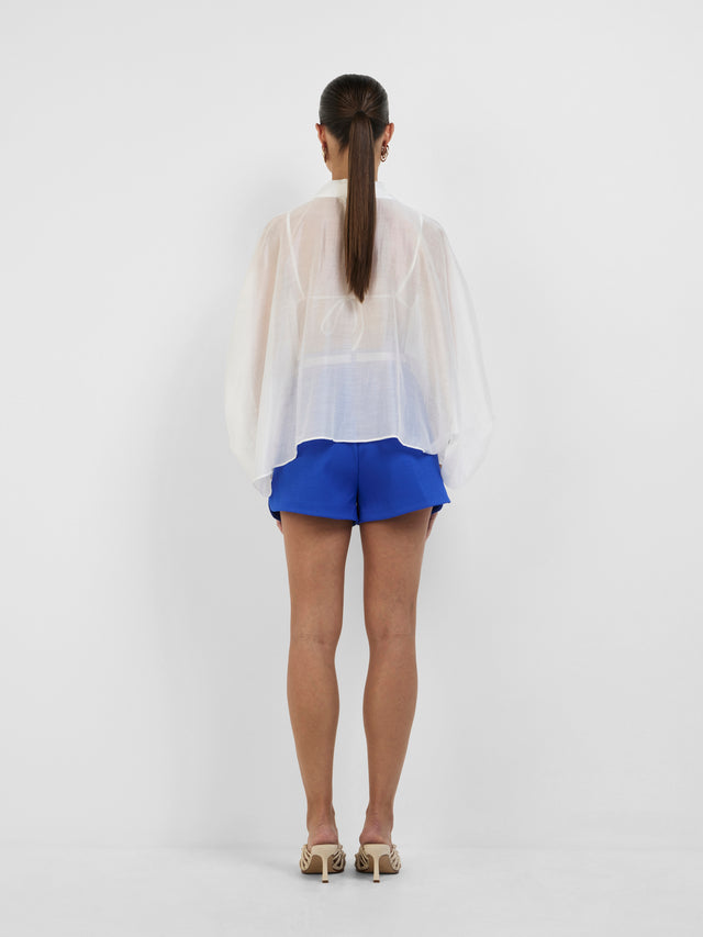 Camilla Shirt Ivory | Sheer Layering Shirt | SHEIKE