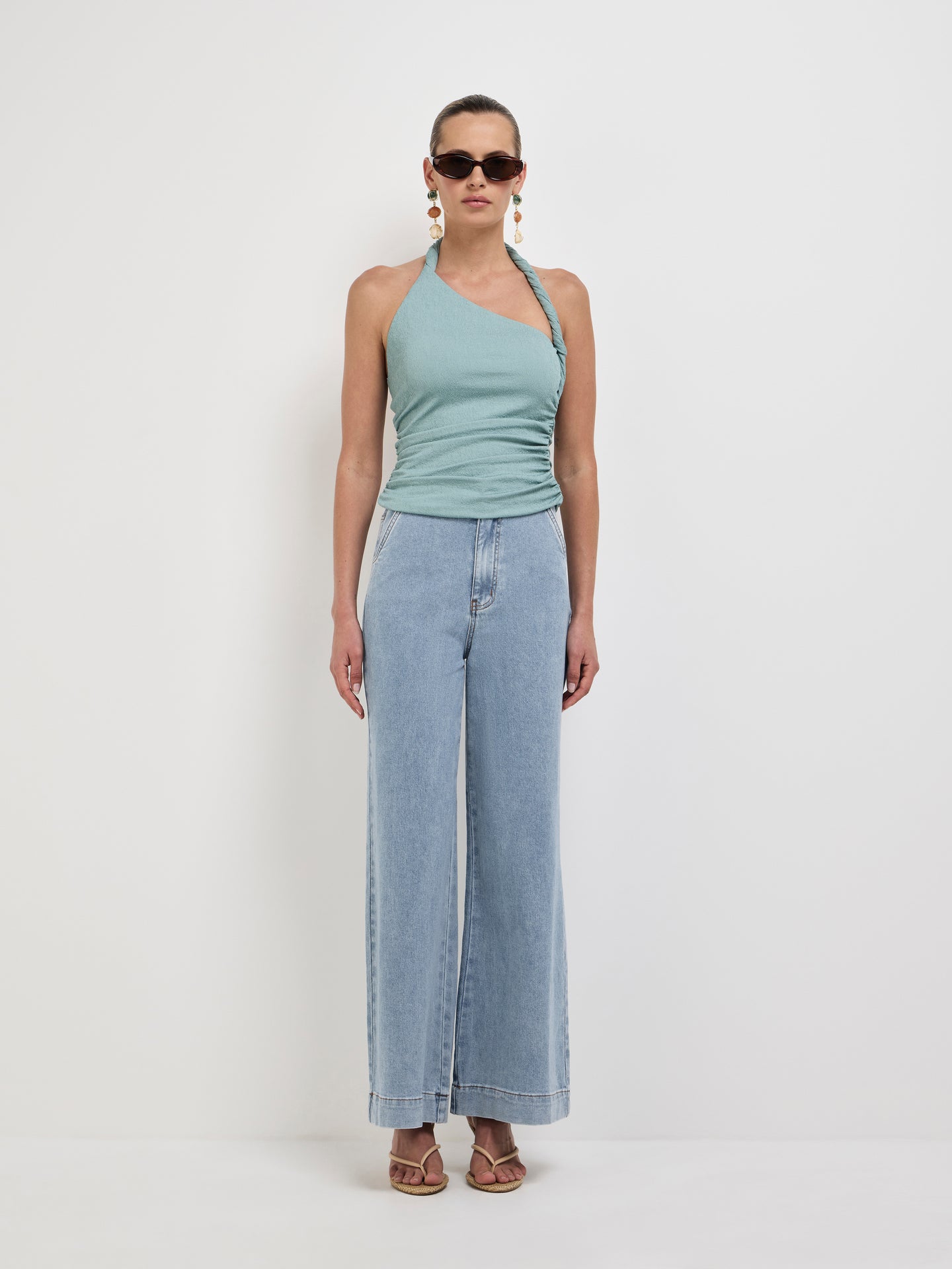 Oliva Top Sage | Jersey Halter Top | SHEIKE
