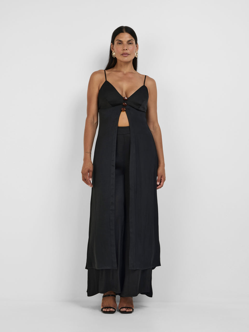 Issy Longline Top Black | Women Co-Ord Tops | SHEIKE