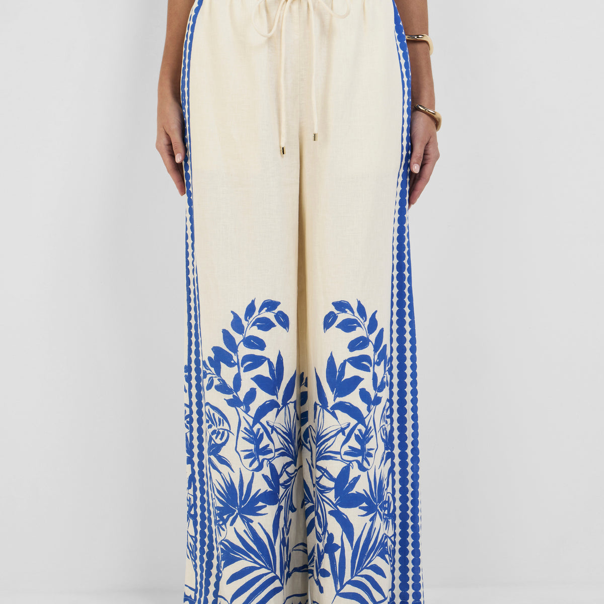 Becca Palm Pant Print | Linen Wide Leg Pants | SHEIKE