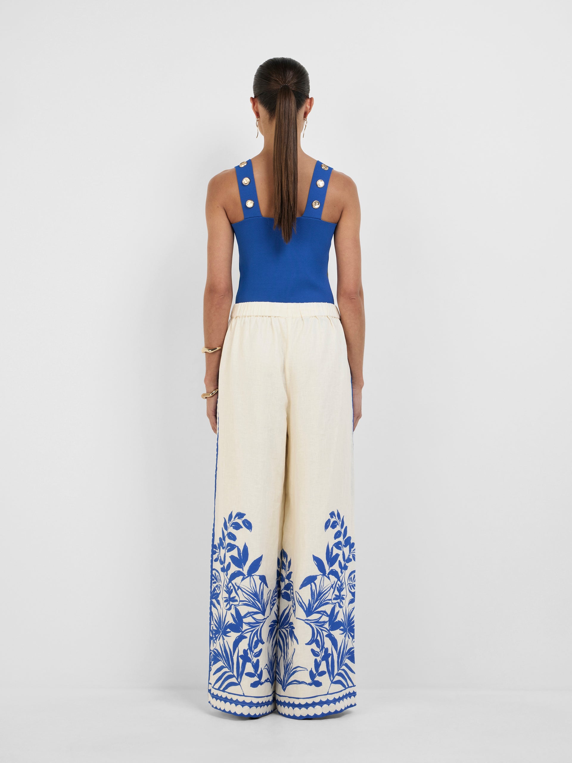 Becca Palm Pant Print | Linen Wide Leg Pants | SHEIKE