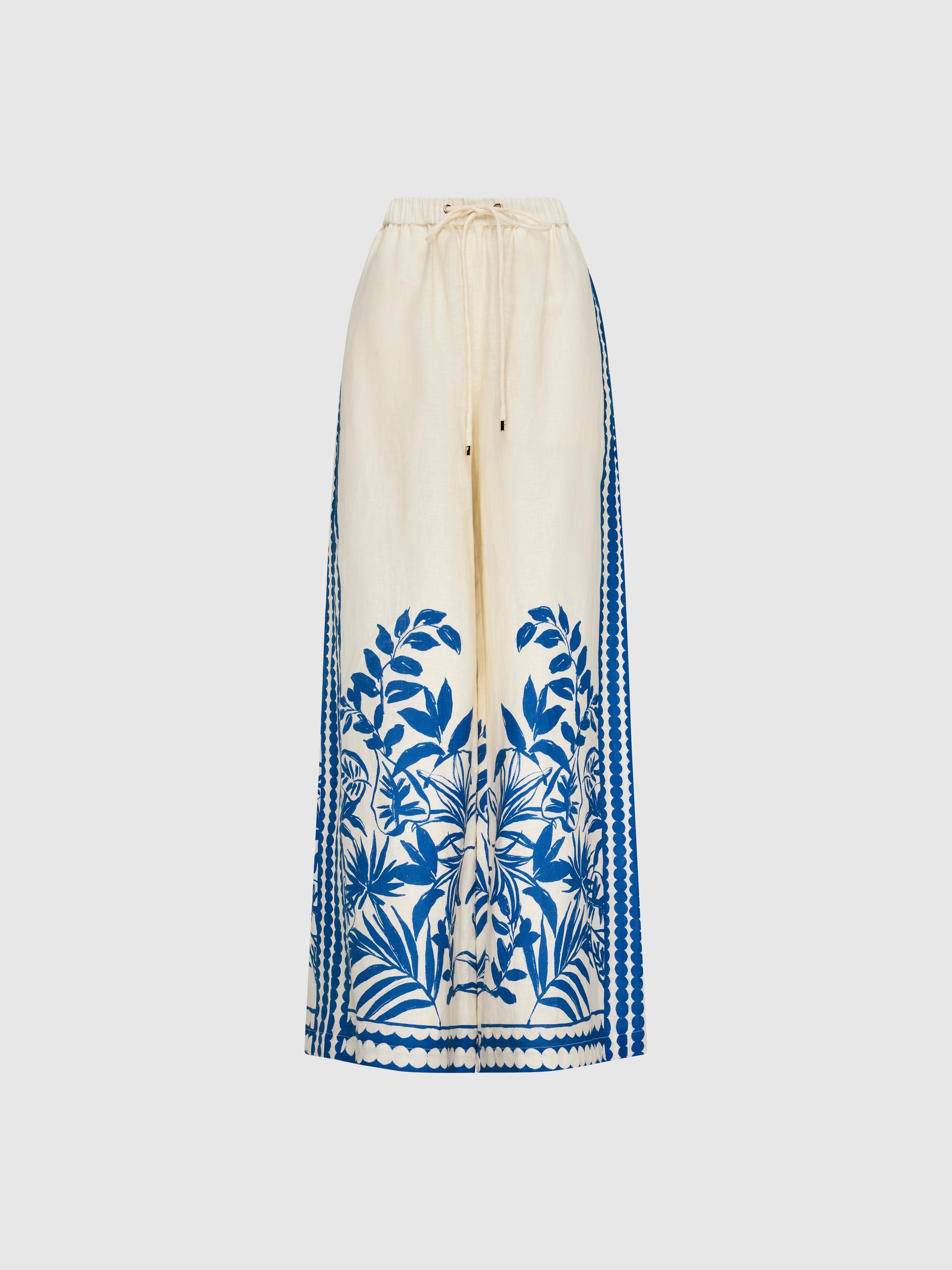 Becca Palm Pant Print | Linen Wide Leg Pants | SHEIKE