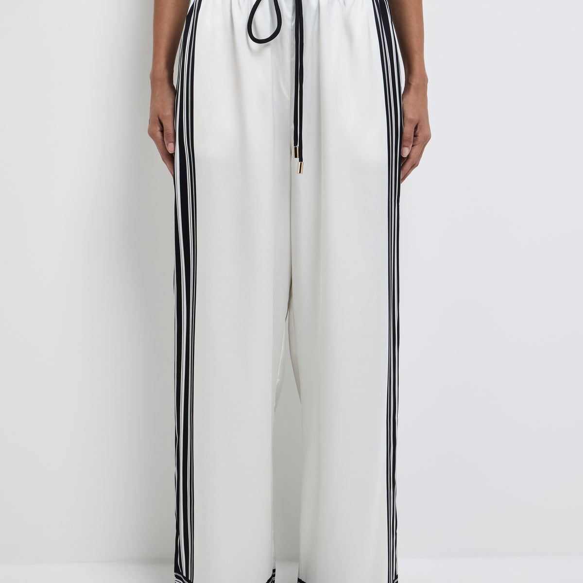 Lisa Pant Stripe | Satin Wide Leg Pant | SHEIKE