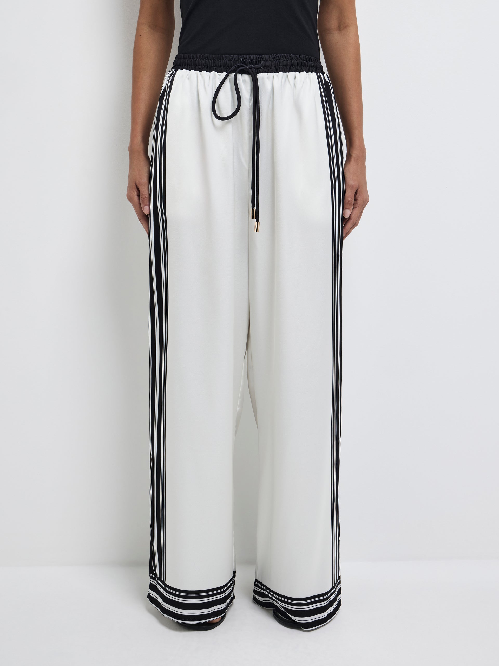 Lisa Pant Stripe | Satin Wide Leg Pant | SHEIKE