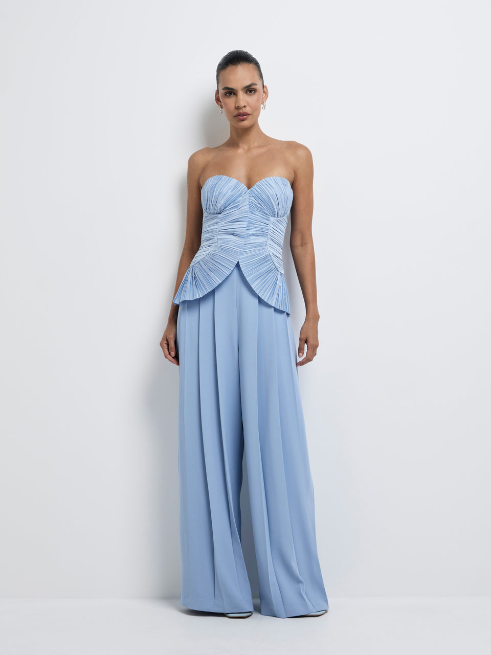 Soraya Bustier Blue | Strapless Pleated Bustier | SHIEKE – SHEIKE