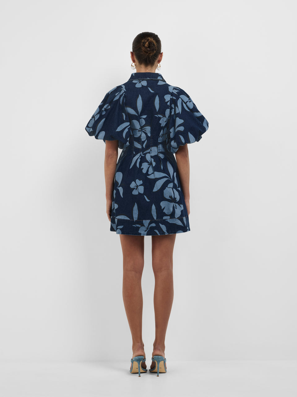 Brooklyn Mini Dress Indigo | Denim Mini Dress | SHEIKE