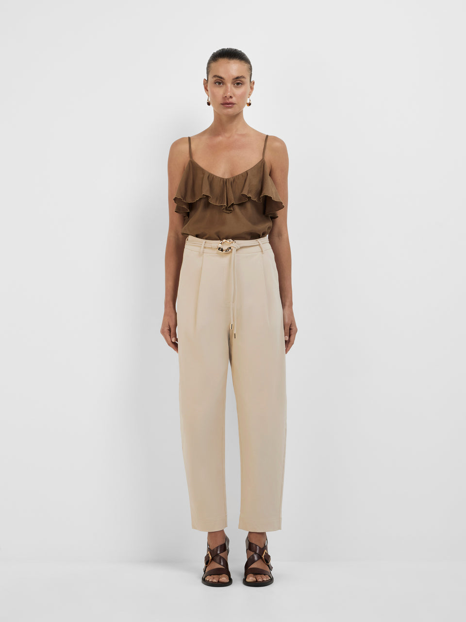 Valencia Pant Bone | Barrel Leg Pant | SHEIKE
