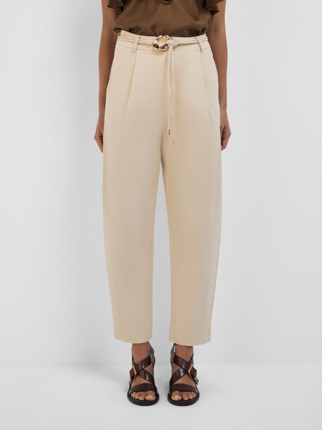 Valencia Pant Bone | Barrel Leg Pant | SHEIKE